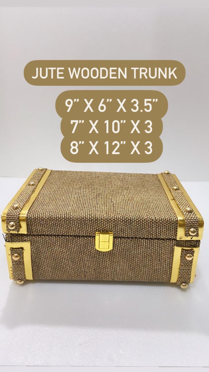 Jute Wooden Trunk (9″ x 6″ x 3.5″) – Packageworld