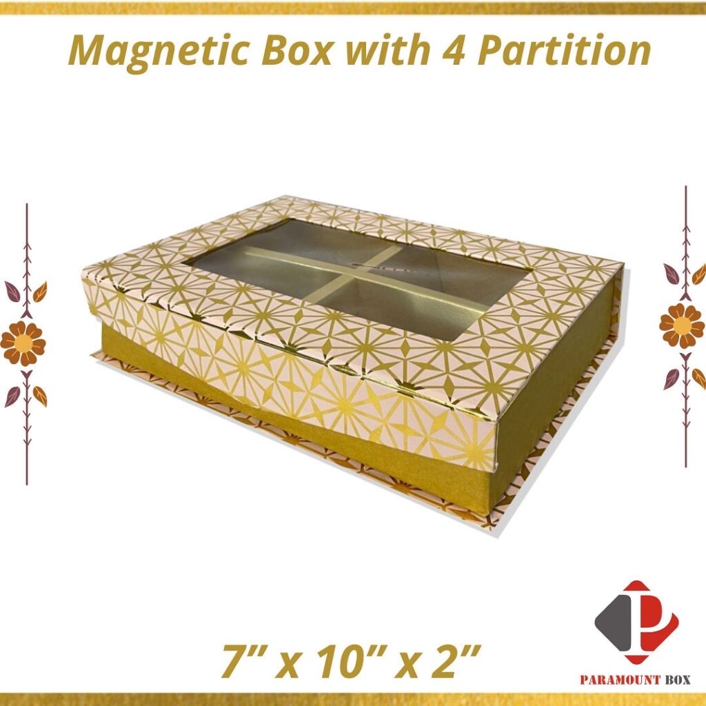 Magnetic box with 4 partition (7”x10”x2”) – Packageworld